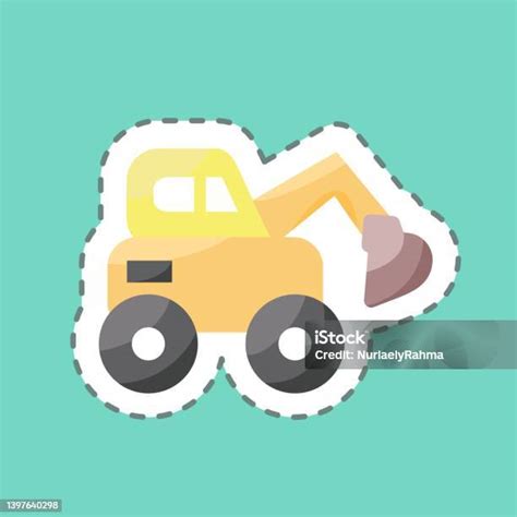 스티커 라인 컷 에스케이베이터 교육 기호에 적합합니다 편집 가능한 간단한 디자인 디자인 템플릿 벡터 간단한 그림 3차원 형태에 대한 스톡 벡터 아트 및 기타 이미지 Istock