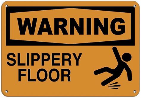 Warning Slippery Floor Hazard Sign Watch Your Step Signs 12x16 Warning