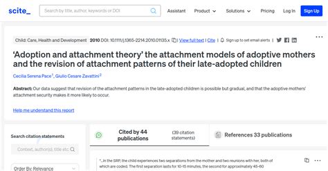 ‘adoption And Attachment Theory The Attachment Models Of Adoptive Mothers And The Revision Of