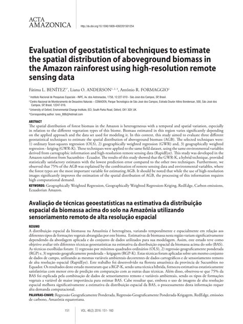 Pdf Evaluation Of Geostatistical Techniques To Estimate The Spatial