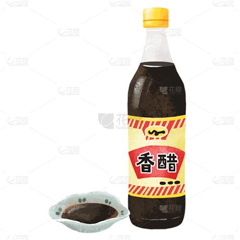 手绘 卡通风调味品贴纸 香醋