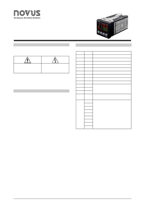 Novus Controller N1100 User Manual 11 Pages