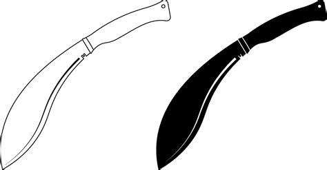 Outline Silhouette Kukri Gurkha Sword Icon Set 51969909 Vector Art At