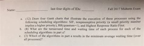 Solved 4 23 Consider The Following Set Of Processes With