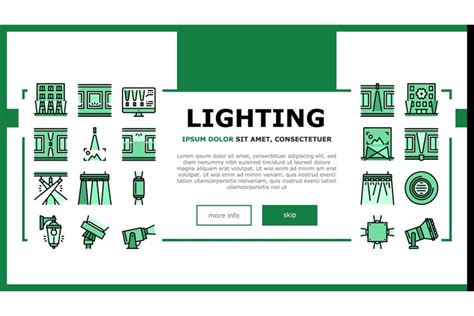 Facade Lighting Tool Landing Header Vector