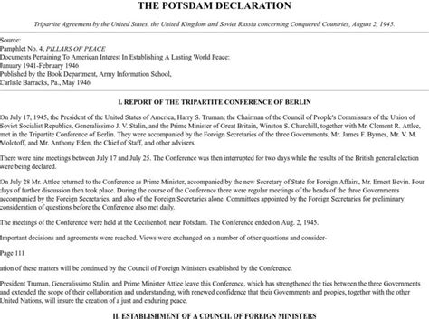 ibiblio the potsdam declaration primary for 9th 10th grade lesson