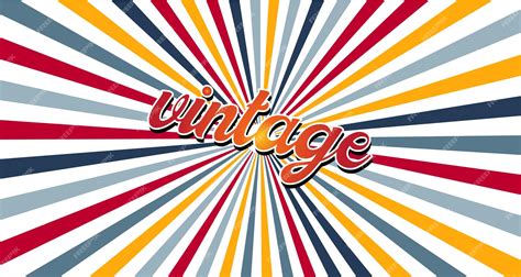 Sunray 줄무늬가 있는 추상 단순 70년대 배경 빈티지 복고 스타일 벽지 추상 단순 70년대 배경 벡터 그림 프리미엄 벡터