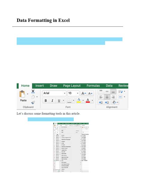data formatting in excel pdf spreadsheet microsoft excel