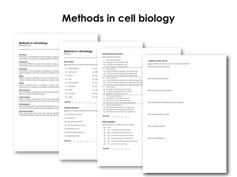 Methods In Cell Biology Made By Teachers