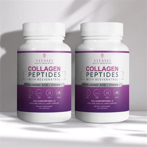 Collagen Peptides Capsules Vitamin C Resveratrol Hyaluronic Acid