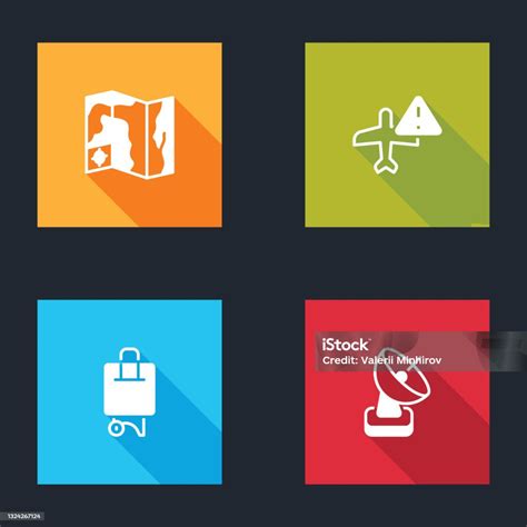 세계 여행지도 경고 항공기 가방 및 레이더 아이콘을 설정합니다 벡터 비행기에 대한 스톡 벡터 아트 및 기타 이미지 비행기 아이콘 가방 Istock
