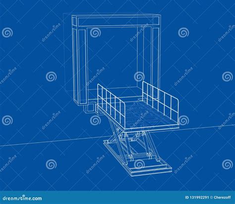 Dock Leveler Concept Vector Stock Vector Illustration Of Blueprint