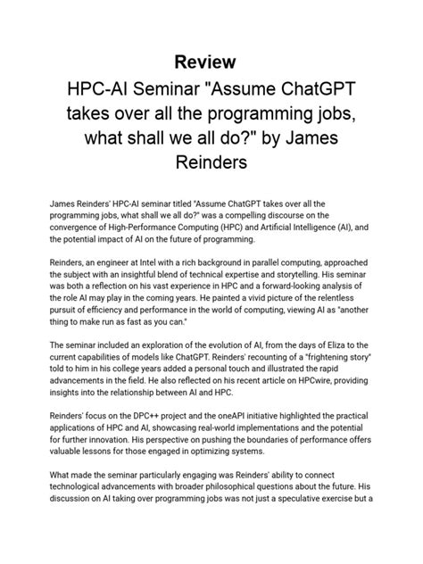 hpc ai seminar 6 review pdf artificial intelligence intelligence