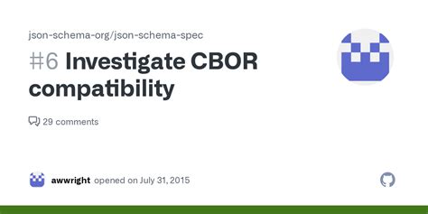 Investigate Cbor Compatibility · Issue 6 · Json Schema Orgjson Schema