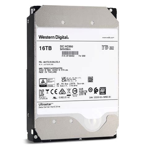WD Ultrastar DC HC550 WUH721816ALE6L4 0F38462 16TB SATA 3.5 HDD ...