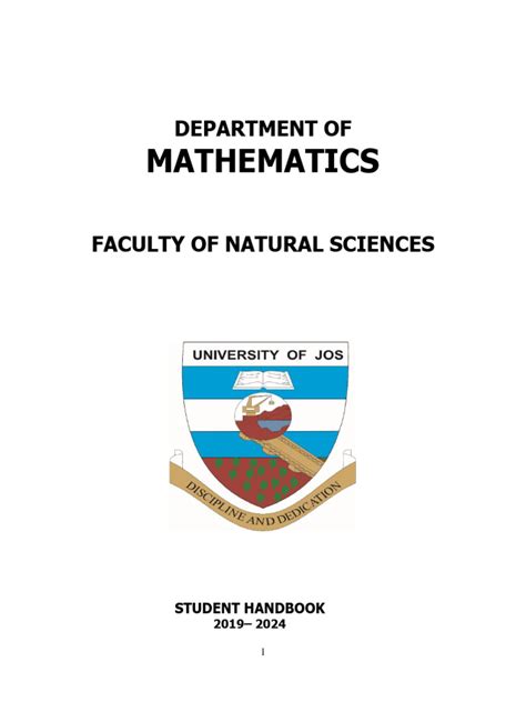 Departmental Handbook Mathematics Pdf