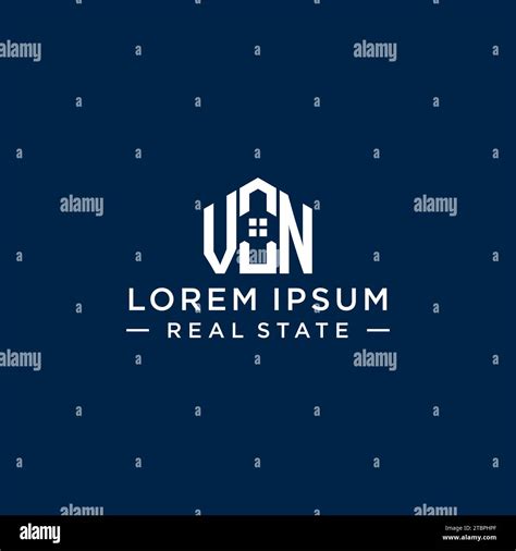 Initial Letter Vn Monogram Logo With Abstract House Shape Simple And