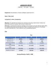Neutralization Of Acids And Bases Calculating Unknown Acid Course Hero