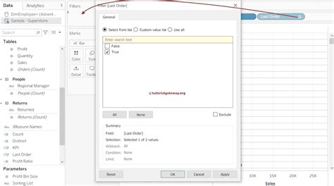 Tableau LAST Function To Find The Recent Order Date