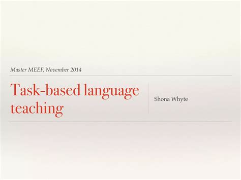 Task Based Language Teaching Pdf Education