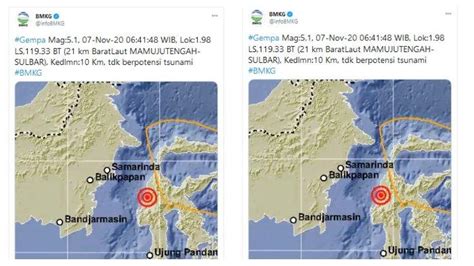 Gempa Magnitudo 51 Guncang Mamuju Tengah Sulawesi Barat Pagi Ini