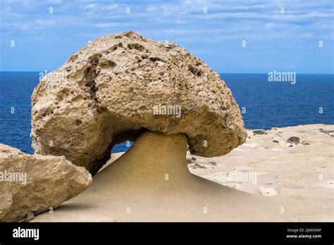 A Mushroom Shaped Rock Or Rock Pedestal Formed Due To A Soft And Hard