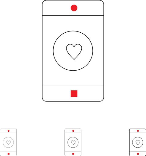 Application Mobile Mobile Application Like Heart Bold And Thin Black