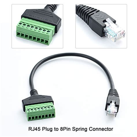 Rj45 Ethernet Male To 8 Pin Av Terminal Screw Adapter Converter Block