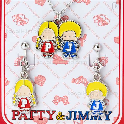 Japan Sanrio Necklace And Earrings Set Patty And Jimmy Kawaii Limited