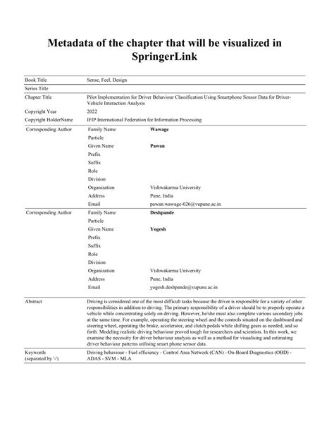 Pdf Pilot Implementation For Driver Behaviour Classification Using Smartphone Sensor Data For