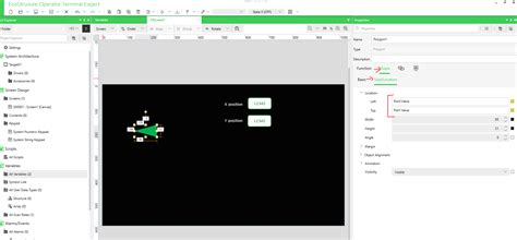 ecostruxure operator terminal expert how can i animate position with