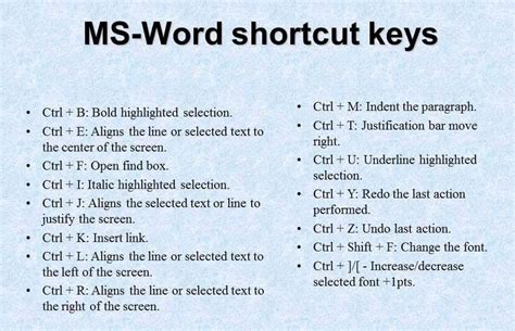 MS Word Shortcut Keys Dhanu N Joy