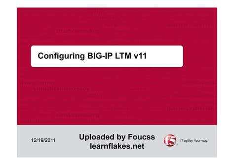 F5 Configuring Big Ip Ltm V11 Instructor Pptpdf