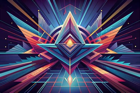 Colorful Abstract Geometric Design With Sharp Angular Shapes Forming A