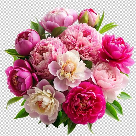 Букет цветов изолированный на прозрачном фоне Премиум Ai сгенерированный Psd