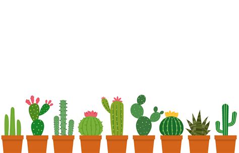 Small Cactus Pot Set 681763 Vector Art At Vecteezy
