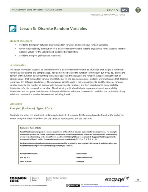 lesson 5 discrete random variables