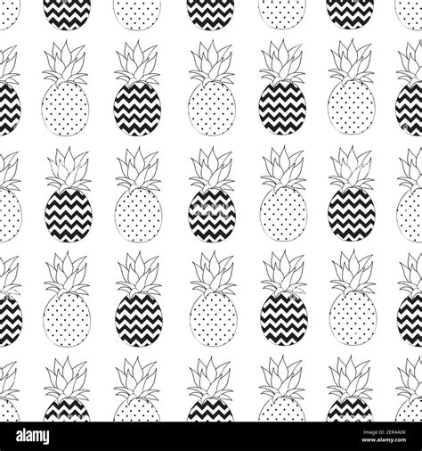 Vector Seamless Pattern With Pineapples Stock Vector Image And Art Alamy