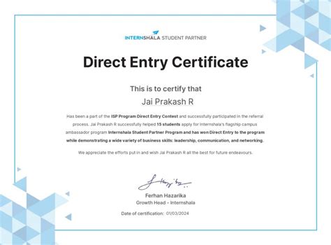 Jai Prakash Ramesh On Linkedin Directentrywinner Internshala Leadership Communication