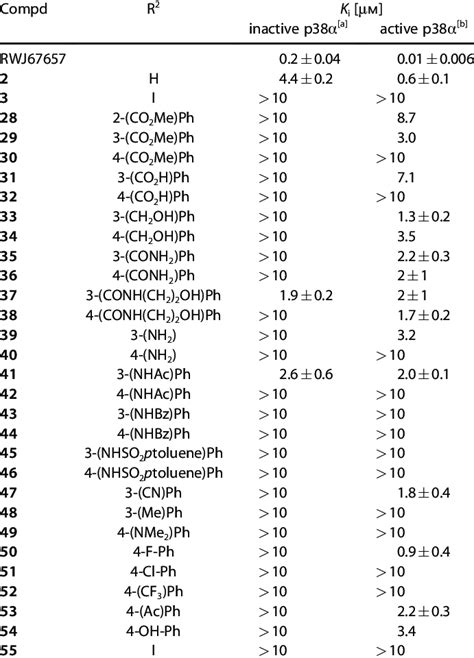 Binding Affinities To Inactive And Active P38a Mapk Download Table