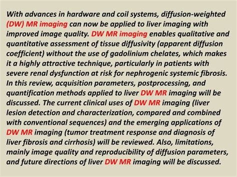 Presentation Radiological Application Of Diffusion Weighted Images In Abdome And Pelvic