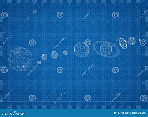 Solar System Blueprint Stock Illustration Illustration Of Astronomy