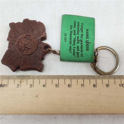 Vintage Coco Joes Hawaii Hang Loose Logo Keychain Keyring With Tag Hapa Wood 1604442s