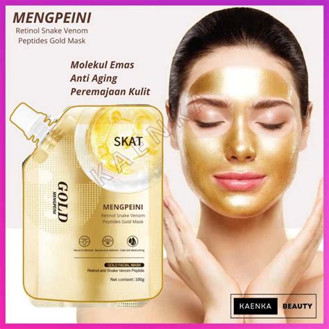 Jual KNK Masker MENGPEINI Retinol Snake Venom Peptide Gold Mask