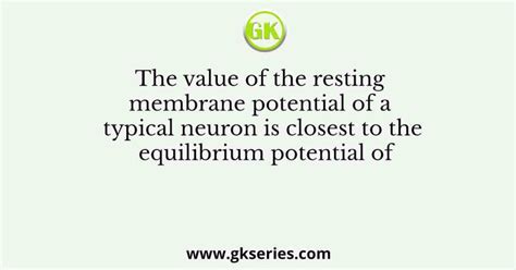 The Value Of The Resting Membrane Potential Of A Typical Neuron Is
