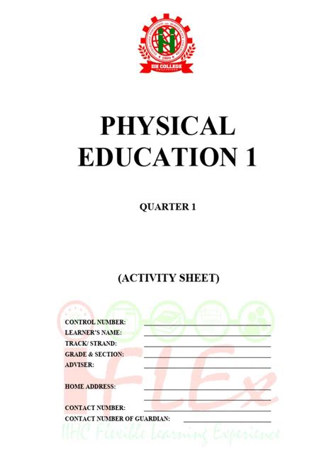 Physical Education 1 Activity Sheet Pdf Flexibility Anatomy