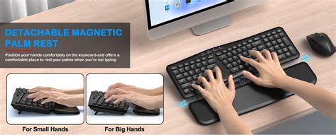 E Yooso Ergonomic Wireless Keyboard And Mouse Combo Split Design With Detachable