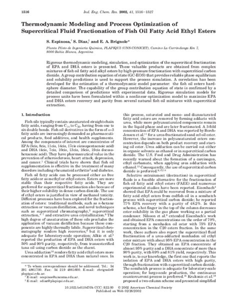 Pdf Thermodynamic Modeling And Process Optimization Of Supercritical