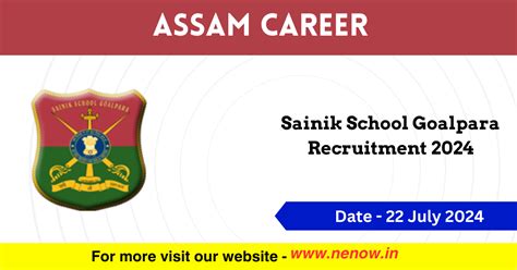 Assam Career Sainik School Goalpara Recruitment 2024