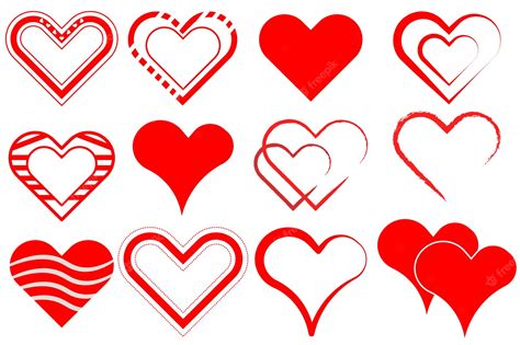 Conjunto De Diseño De Vector De Corazón Vector Premium